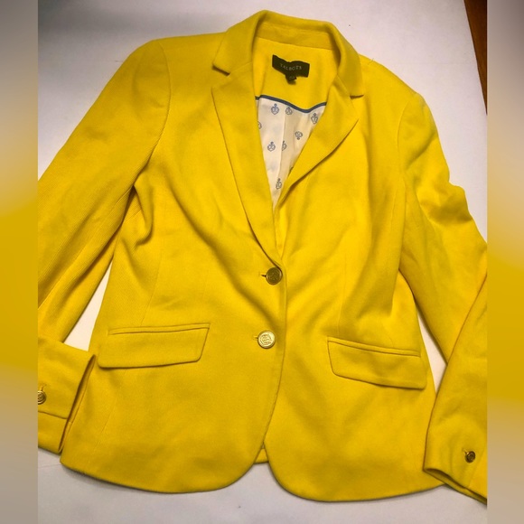 Talbots | Jackets & Coats | Talbots Size 4 Knit Sunshine Yellow Blazer ...